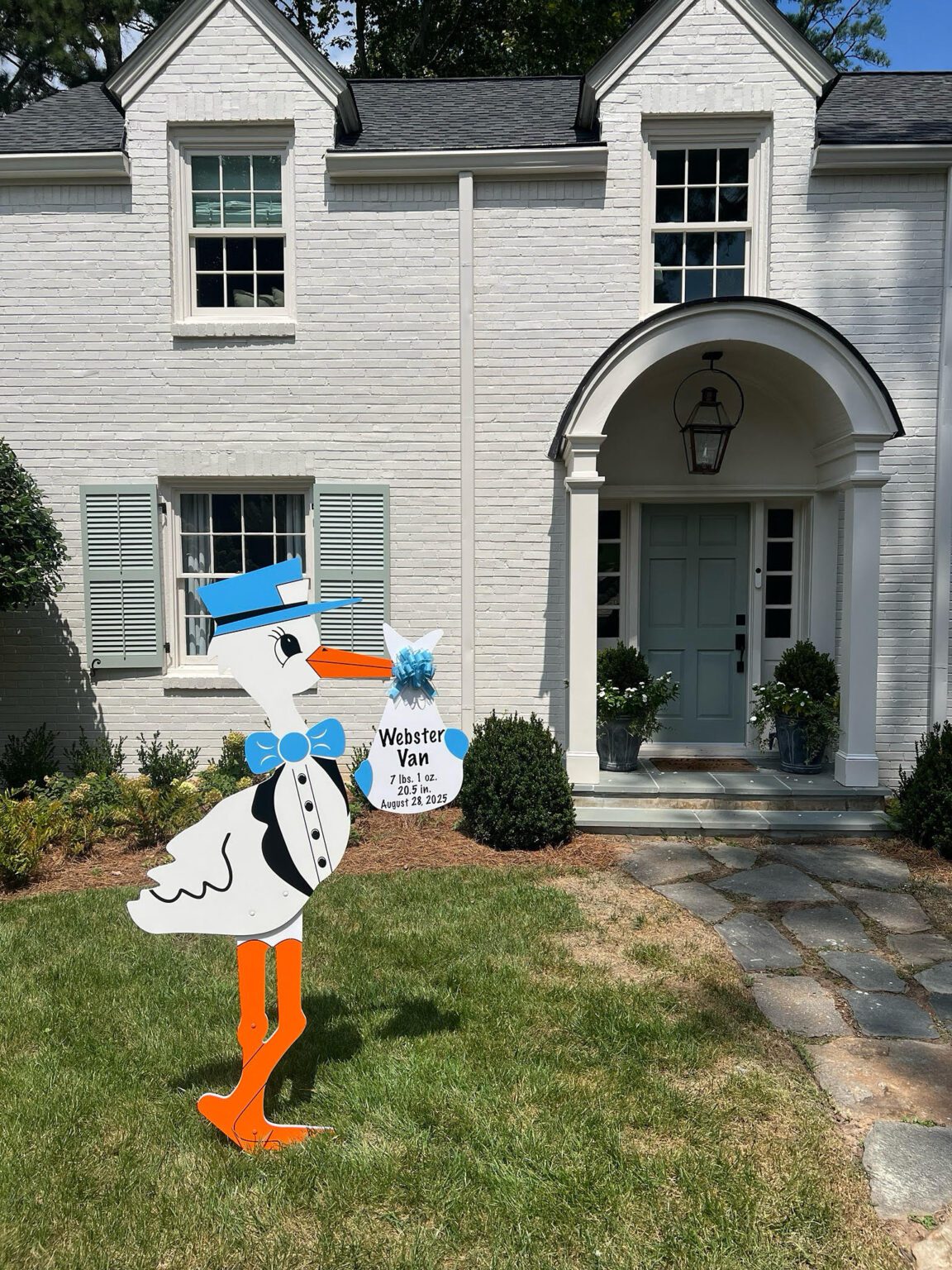 Birth Announcement Stork Sign in Brookhaven, GA - Peach State Storks of ...